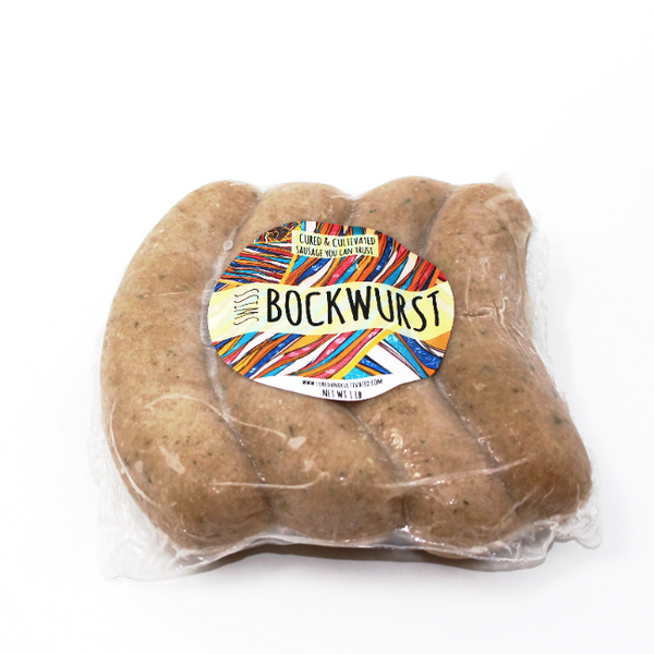 Swiss Bockwurst, 15 oz | Cured and Cultivated